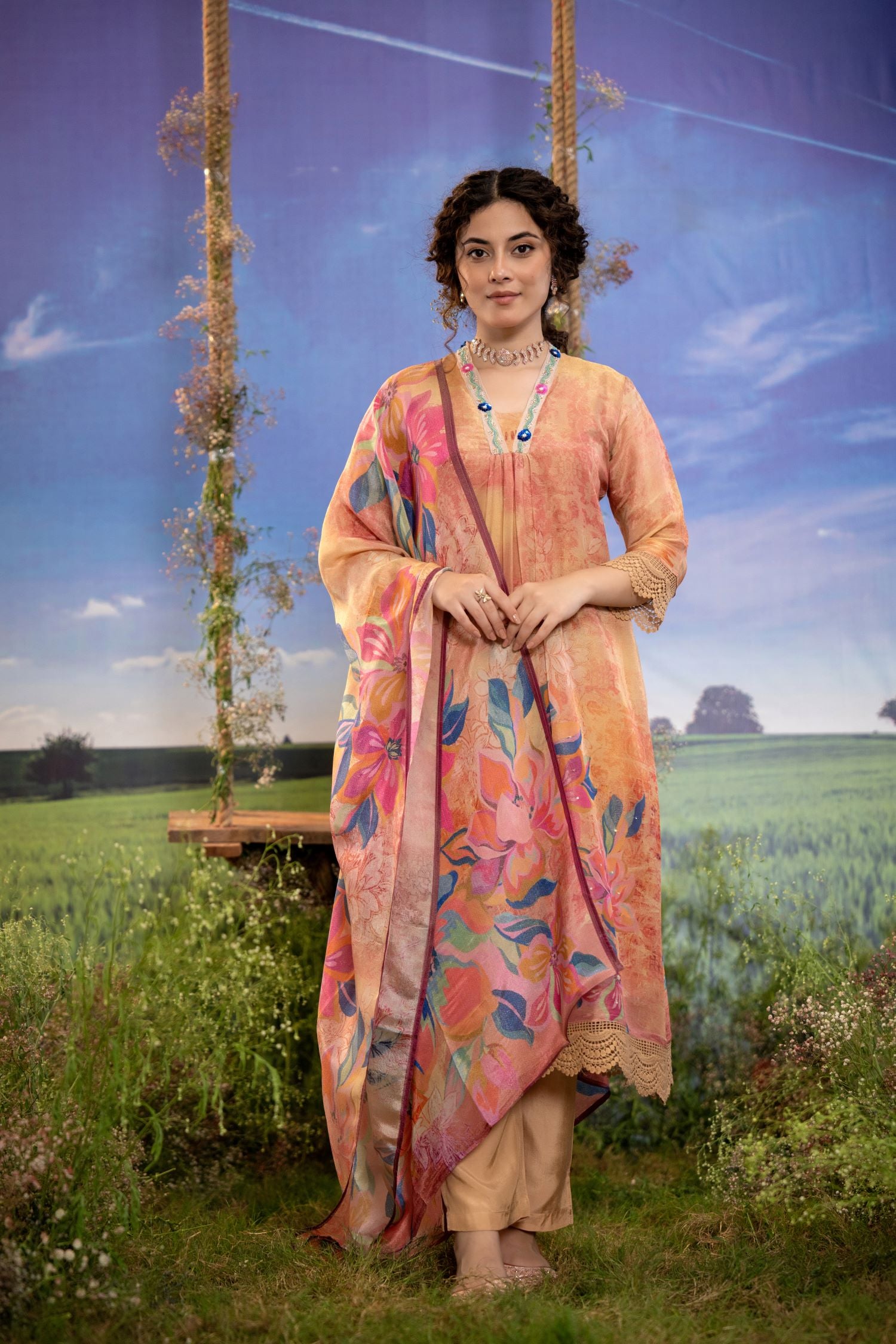 Buy Three-Piece Suit For Women | Ethnic Wear - Freyaa