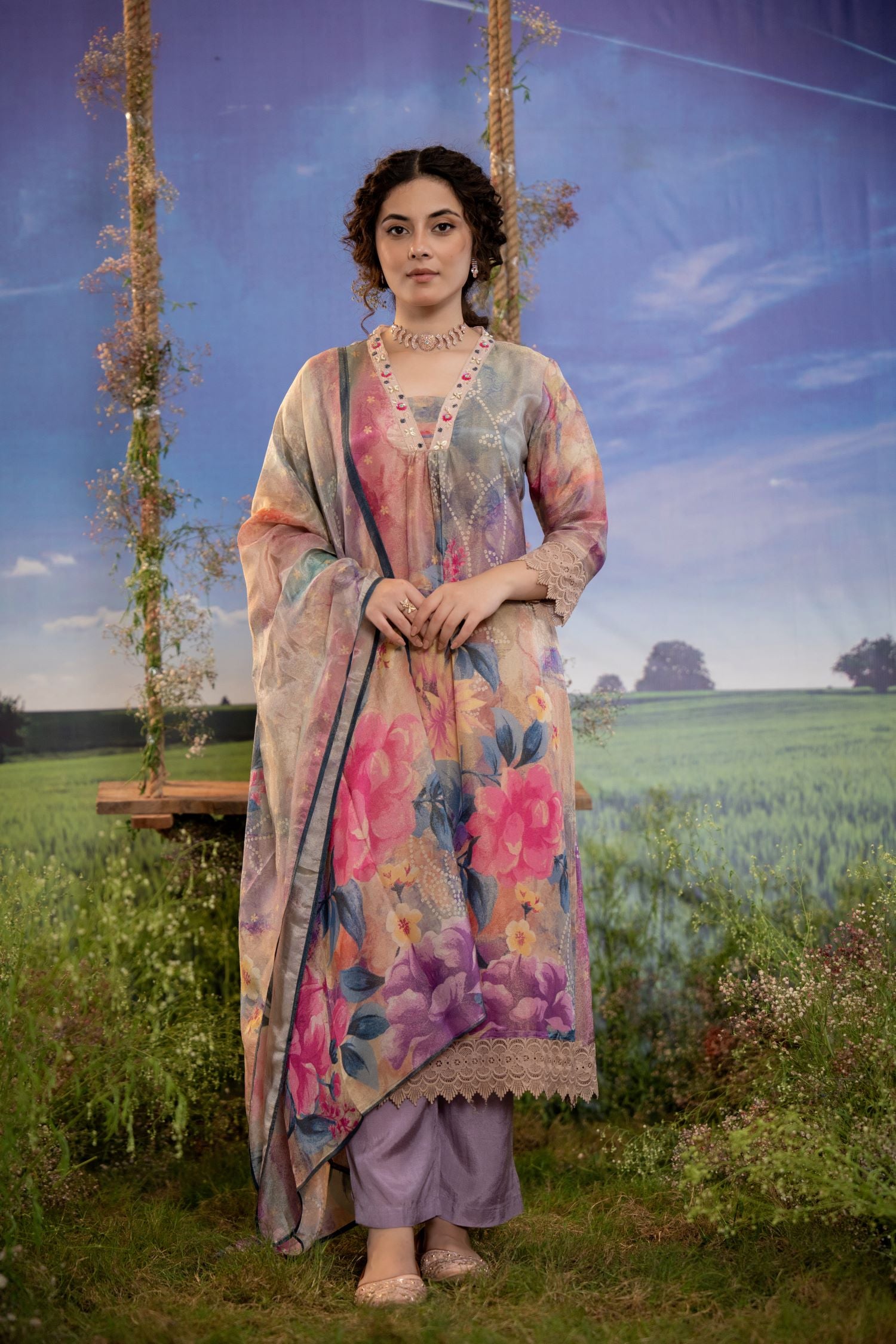 Buy Three-Piece Suit For Women | Ethnic Wear - Freyaa