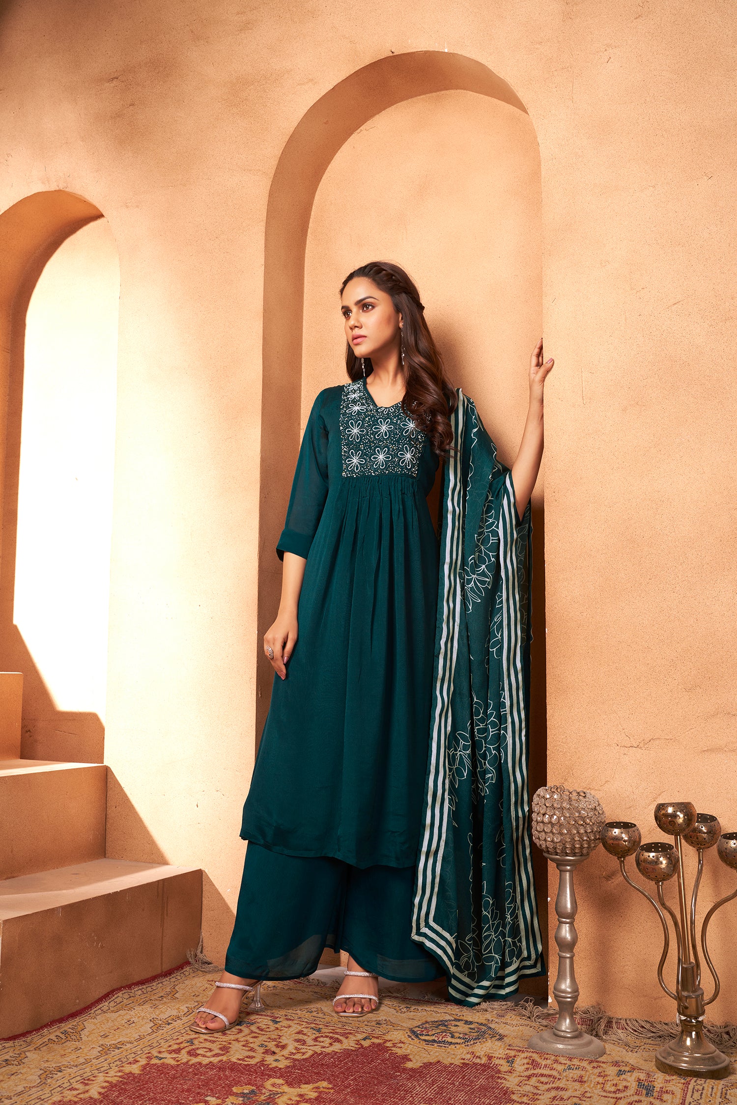 Buy Three-Piece Suit For Women | Ethnic Wear - Freyaa