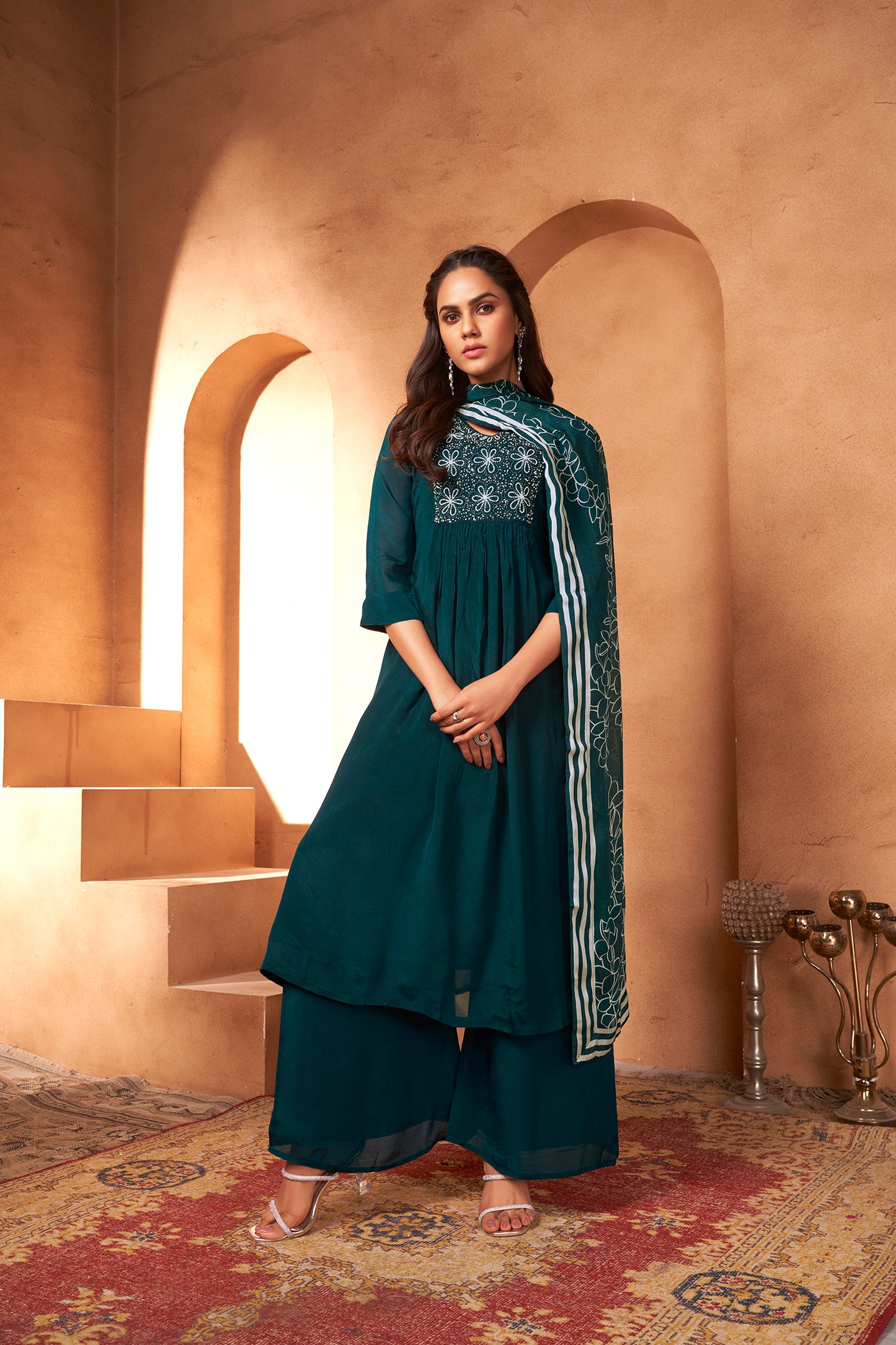 Buy Three-Piece Suit For Women | Ethnic Wear - Freyaa